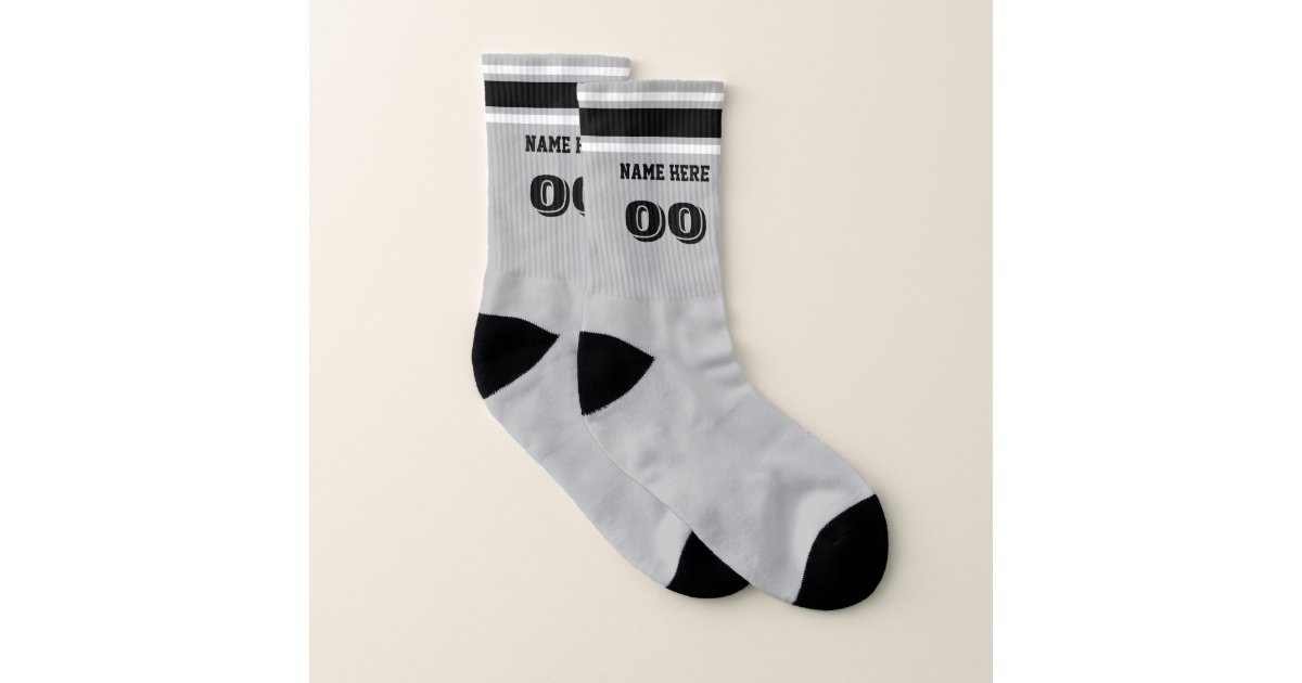 Personalized Socks in Your Colors, Name and Number | Zazzle