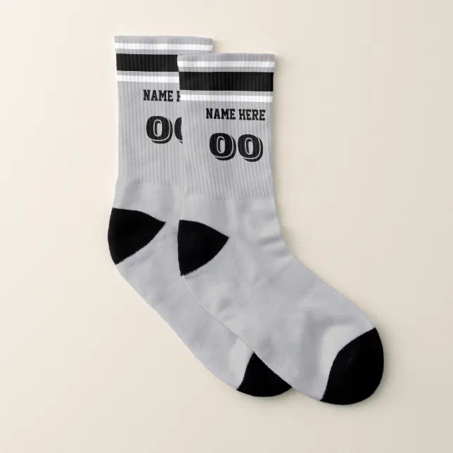 Personalized Socks in Your Colors, Name and Number | Zazzle