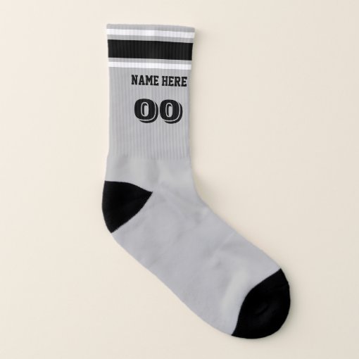 Personalized Socks in Your Colors, Name and Number | Zazzle
