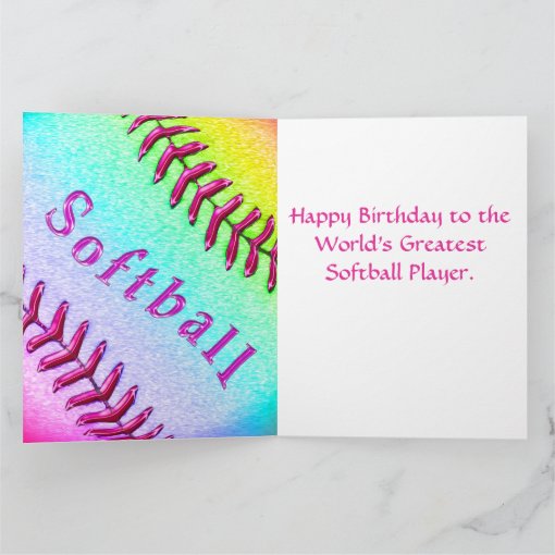 PERSONALIZED Softball Birthday Card, Name, Number Card | Zazzle