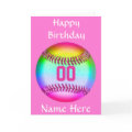PERSONALIZED Softball Birthday Card, Name, Number Card | Zazzle
