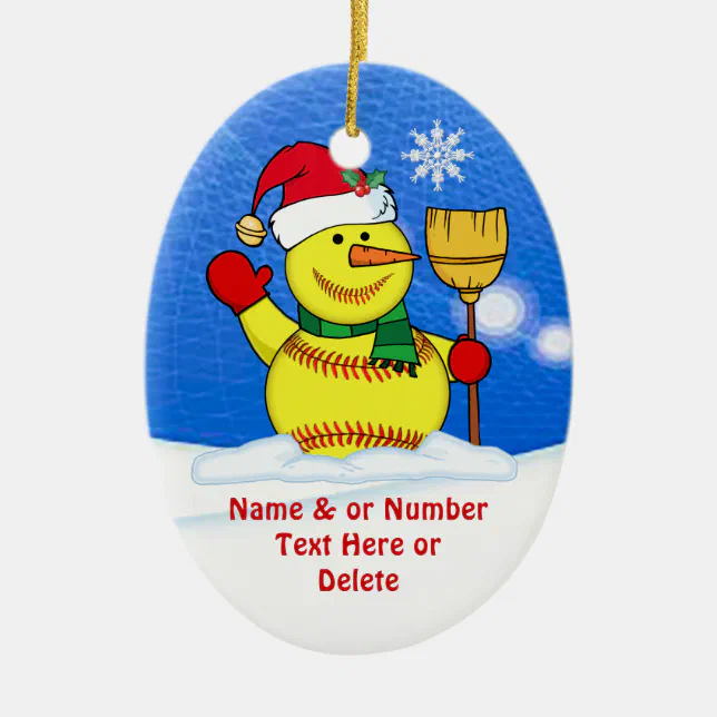 Personalized Softball Christmas Tree Ornaments | Zazzle
