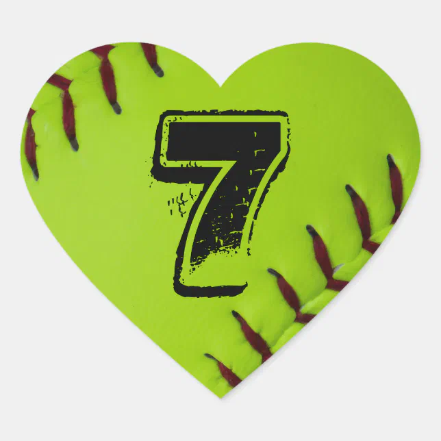Personalized Softball Heart sticker | Zazzle