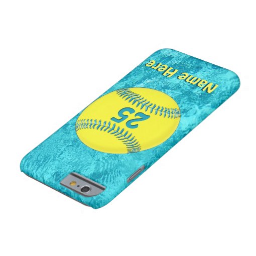 PERSONALIZED Softball iPhone 6 Cases Turquoise | Zazzle