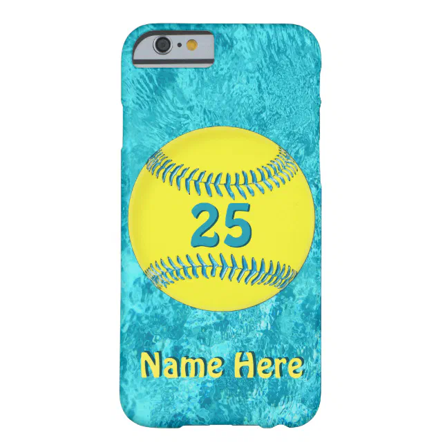 PERSONALIZED Softball iPhone 6 Cases Turquoise | Zazzle