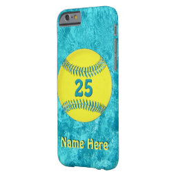 PERSONALIZED Softball iPhone 6 Cases Turquoise | Zazzle