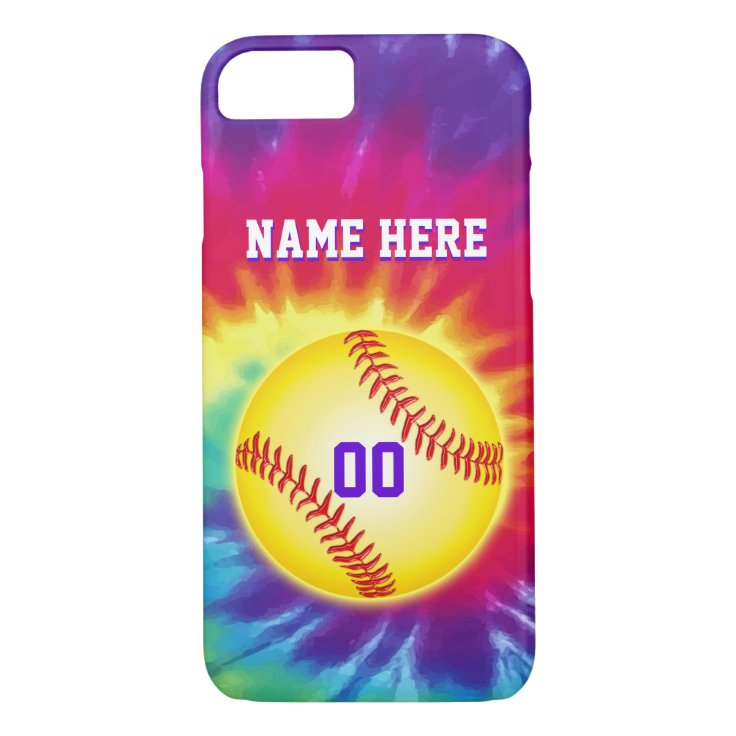 Personalized Softball iPhone Cases with Your TEXT | Zazzle