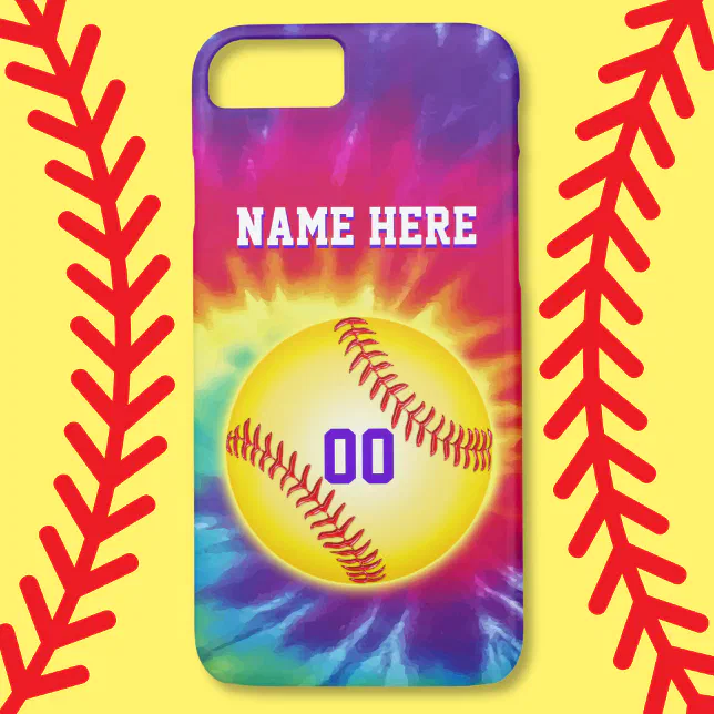 Personalized Softball iPhone Cases with Your TEXT | Zazzle