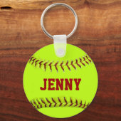 Personalized Softball Keychain | Zazzle