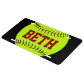 Personalized Softball License Plate | Zazzle
