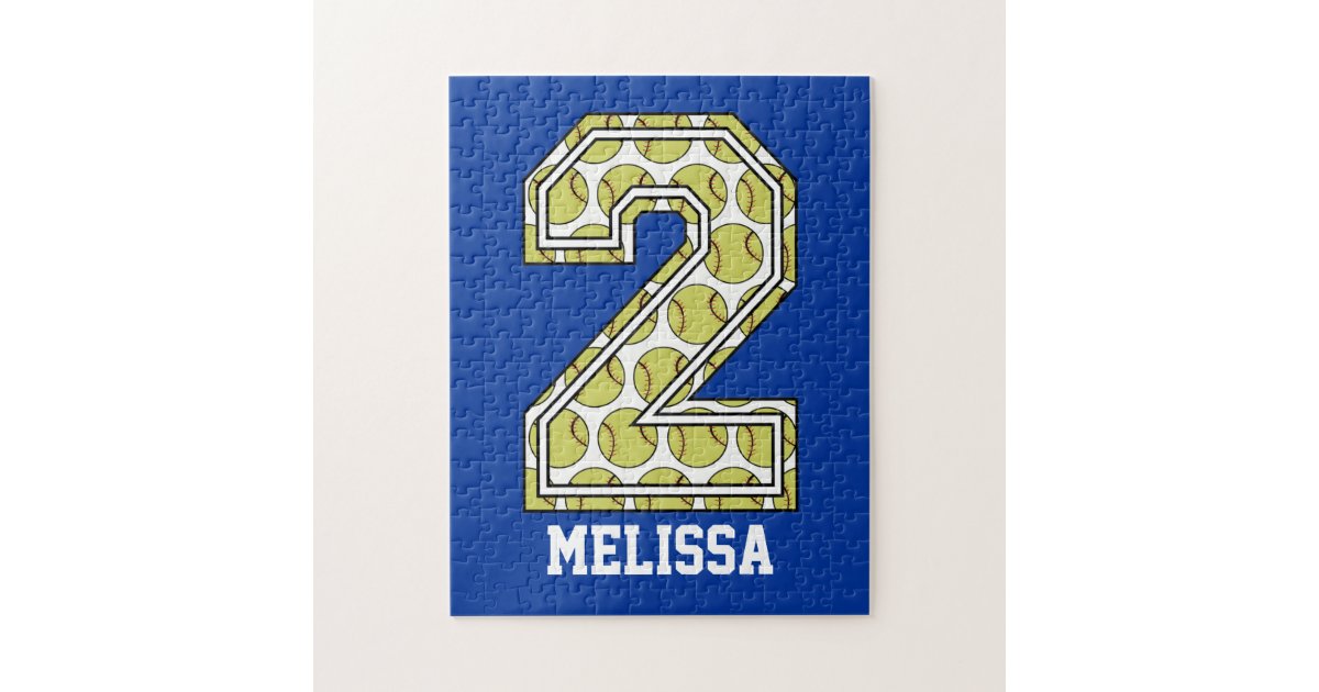Personalized Softball Number 2 Jigsaw Puzzle | Zazzle