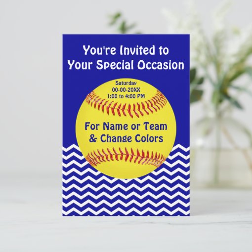 Personalized Softball Party Invitations | Zazzle