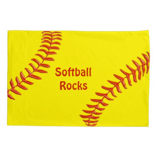 Personalized Softball Pillow Case, Softball Rocks Pillowcase | Zazzle