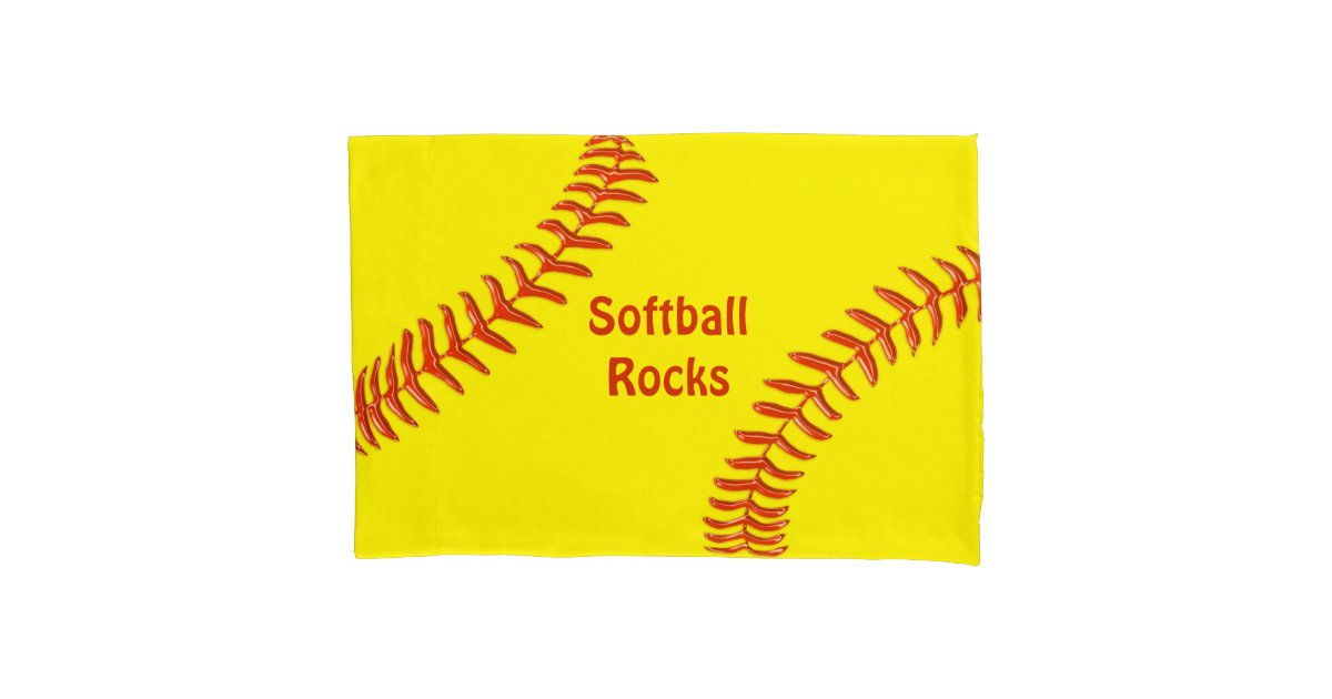 Personalized Softball Pillow Case, Softball Rocks Pillowcase | Zazzle