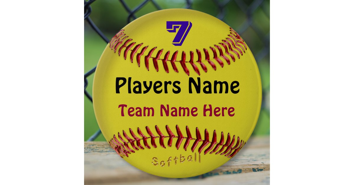 PERSONALIZED Softball Pins, NUMBER, NAME and TEAM Button | Zazzle