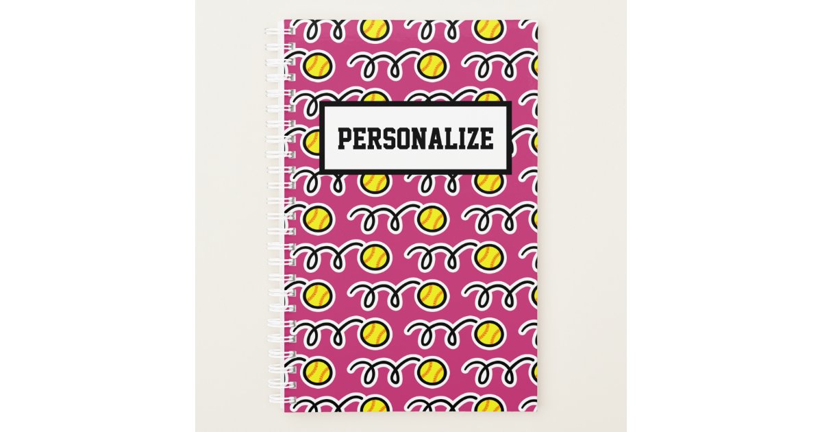 Personalized softball player and coach planner | Zazzle