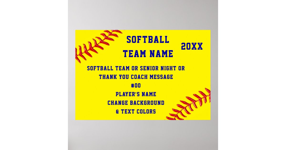 Personalized, Softball Posters, Softball Senior Poster | Zazzle
