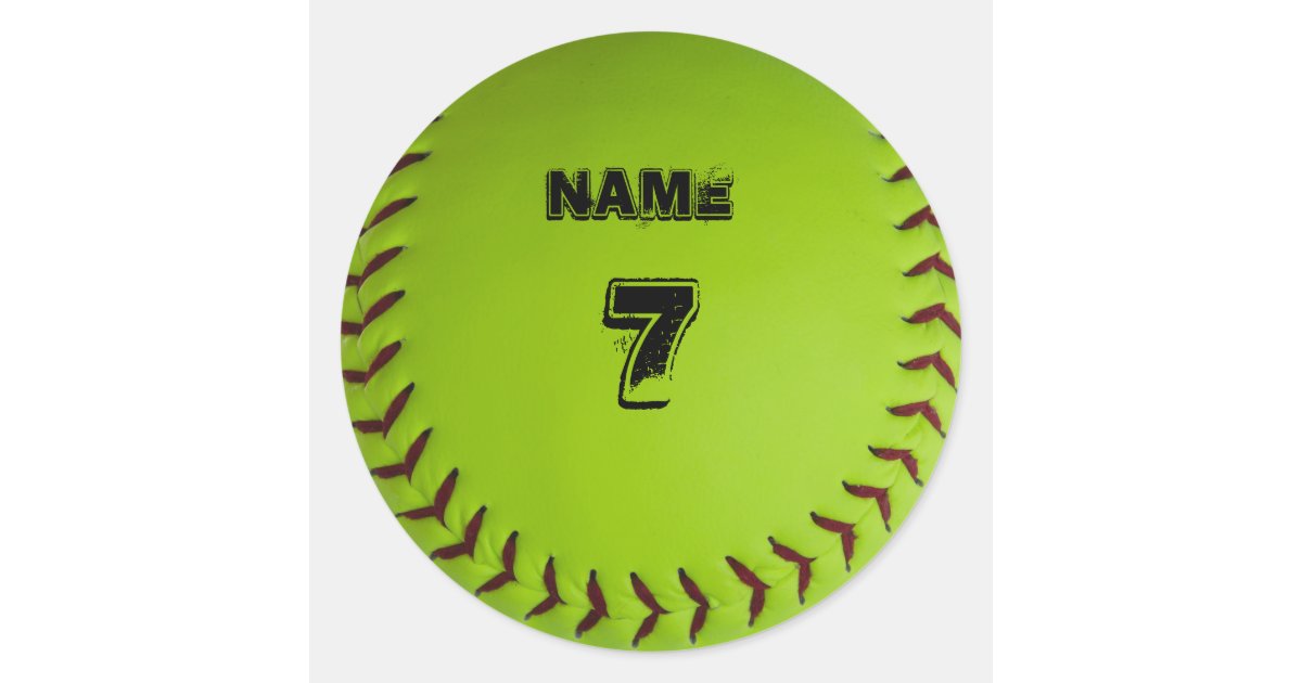 Personalized softball sticker | Zazzle