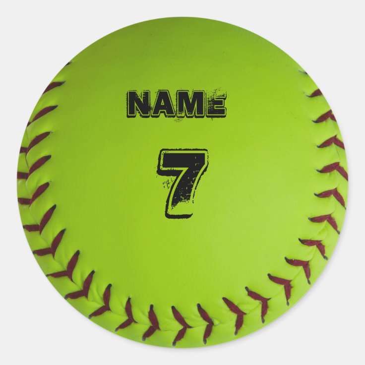 Personalized softball sticker | Zazzle
