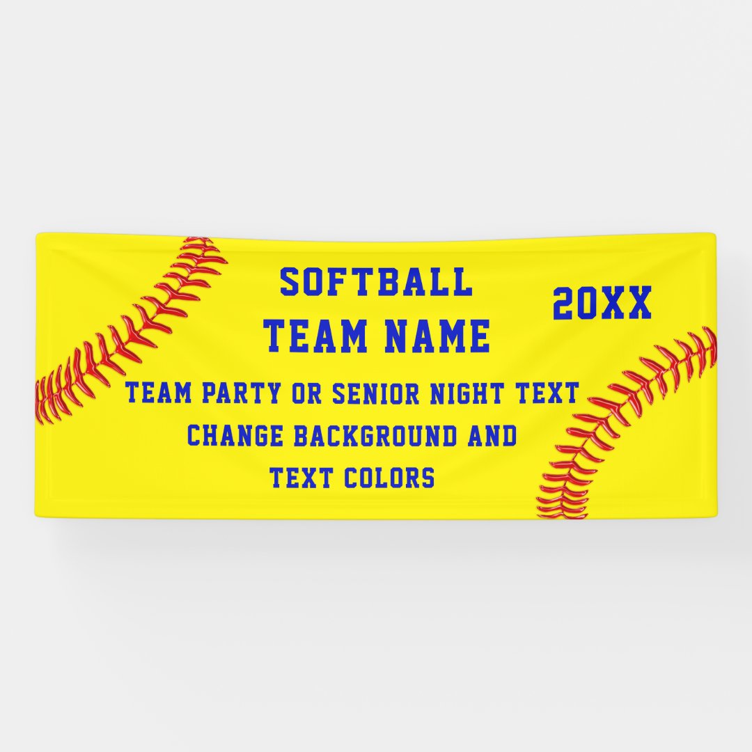 Personalized Softball Team Banners with Your TEXT | Zazzle