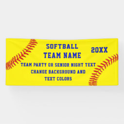 Personalized Softball Team Banners with Your TEXT | Zazzle