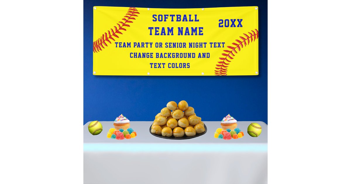 Personalized Softball Team Banners with Your TEXT | Zazzle