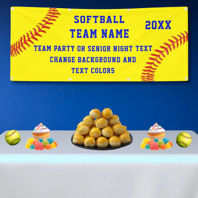 Personalized Softball Team Banners with Your TEXT | Zazzle