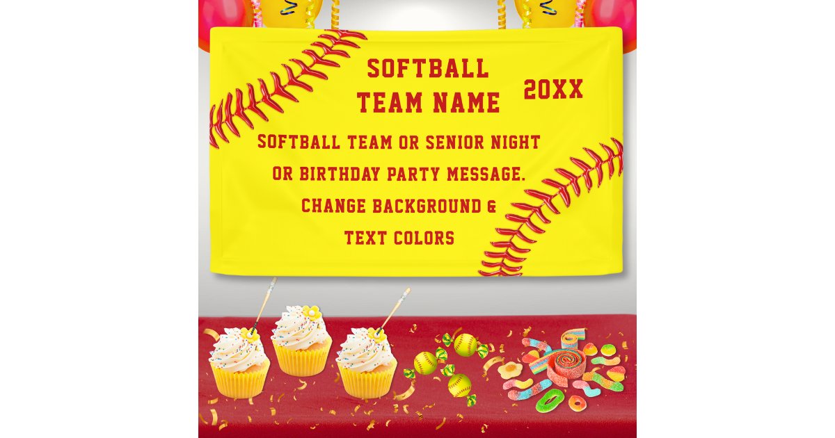 Personalized, Softball Team Banners, Your COLORS Banner | Zazzle