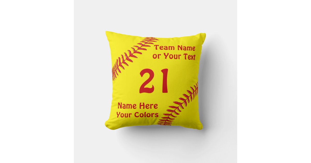 Personalized Softball Team Gifts, Softball Pillows | Zazzle