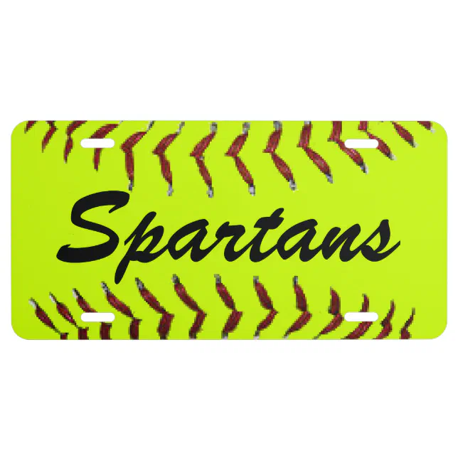 Personalized Softball Team Name License Plate | Zazzle