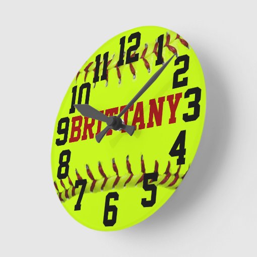Personalized Softball Wall Clock | Zazzle
