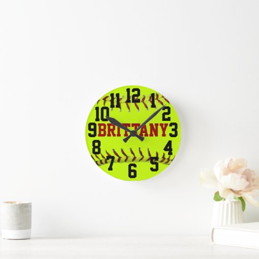 Personalized Softball Wall Clock | Zazzle