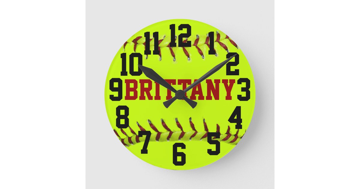 Personalized Softball Wall Clock | Zazzle