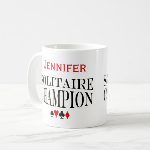 Personalized Solitaire Champion Coffee Mug | Zazzle