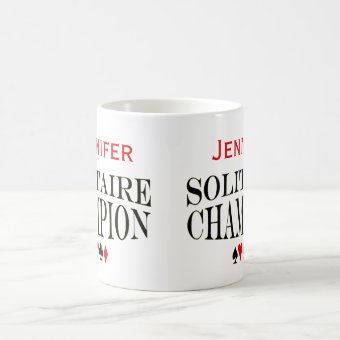 Personalized Solitaire Champion Coffee Mug | Zazzle