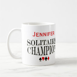Personalized Solitaire Champion Coffee Mug | Zazzle