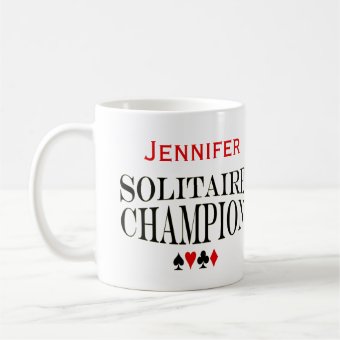 Personalized Solitaire Champion Coffee Mug | Zazzle