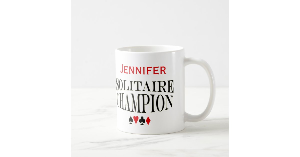 Personalized Solitaire Champion Coffee Mug | Zazzle
