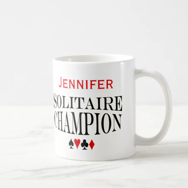 Personalized Solitaire Champion Coffee Mug | Zazzle