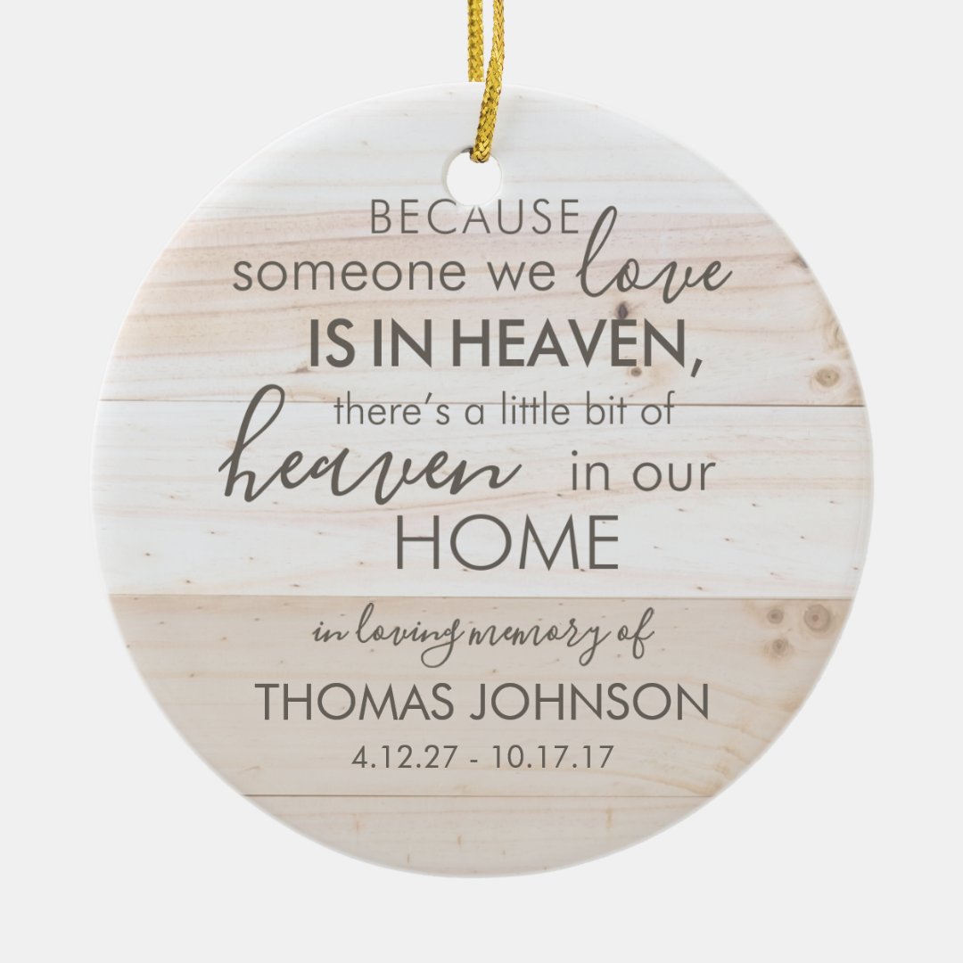 Personalized Someone In Heaven Ceramic Ornament | Zazzle
