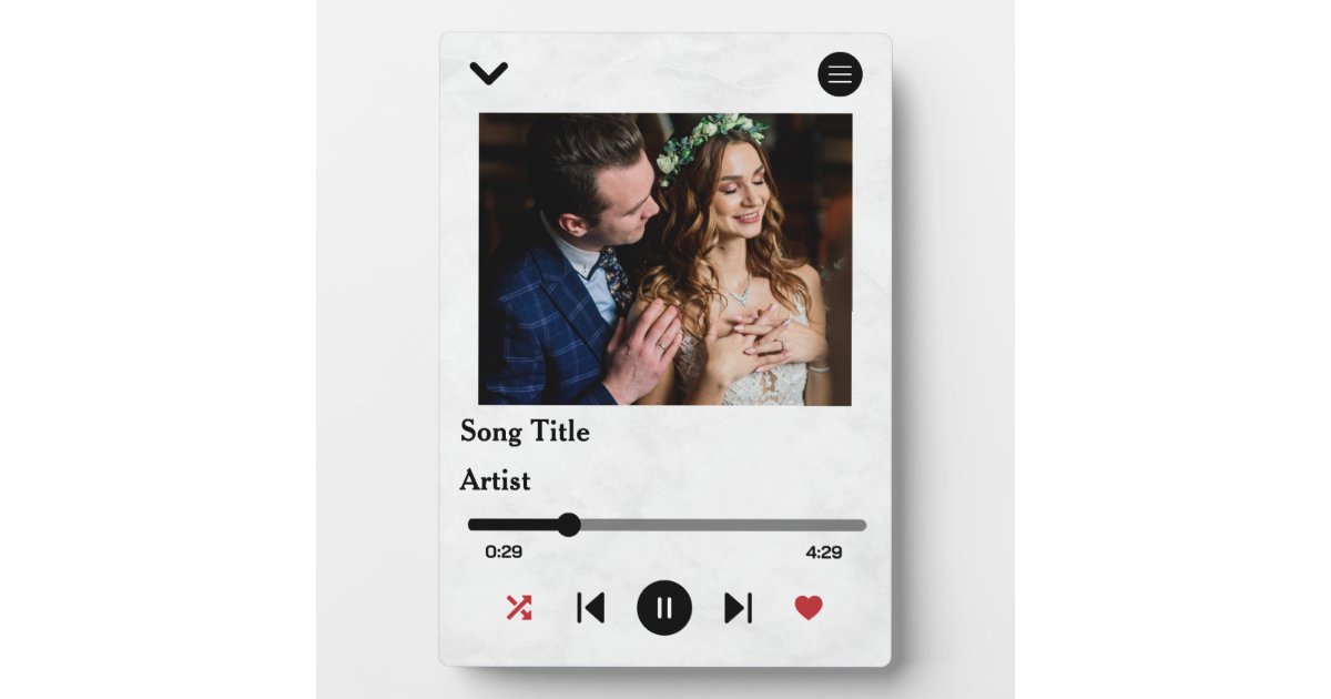 Personalized Song Lyrics Photo For The Couple Plaque | Zazzle