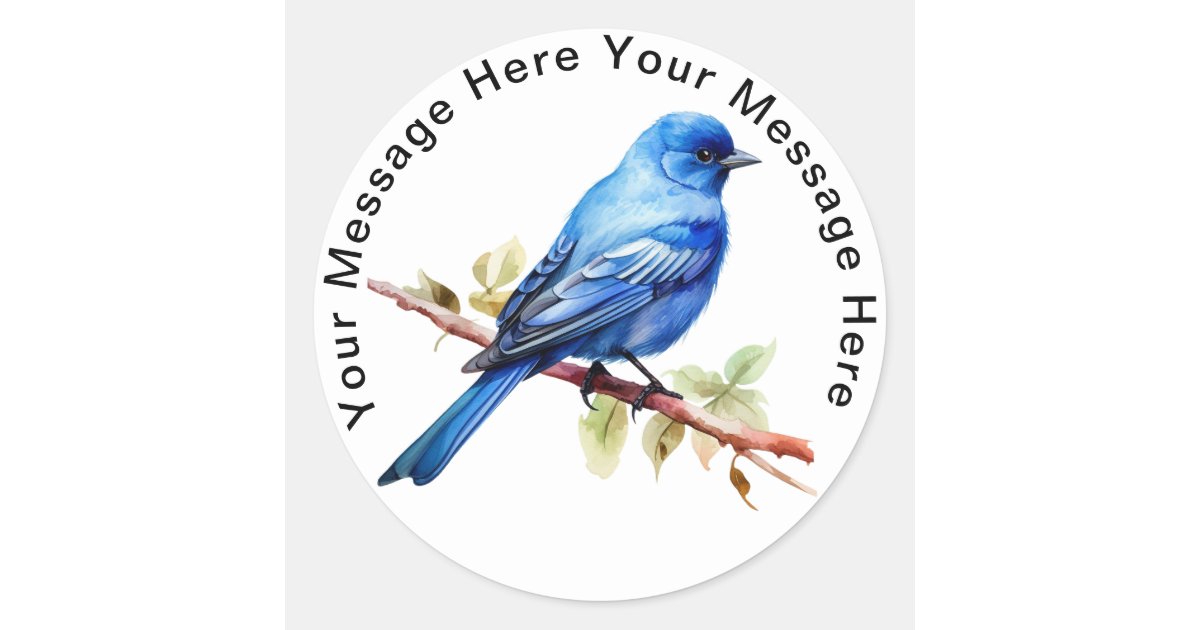 Personalized SongBird Stickers Indigo Bunting | Zazzle
