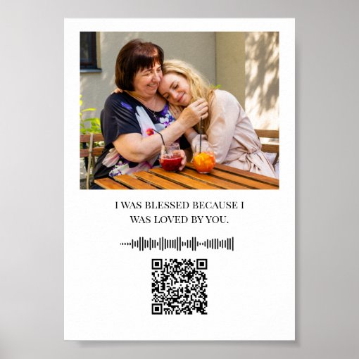 Personalized Soundwave Art Qr Code Family Image Poster | Zazzle