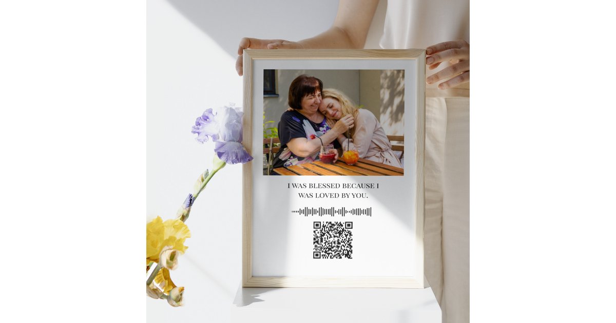Personalized Soundwave Art Qr Code Family Image Poster | Zazzle