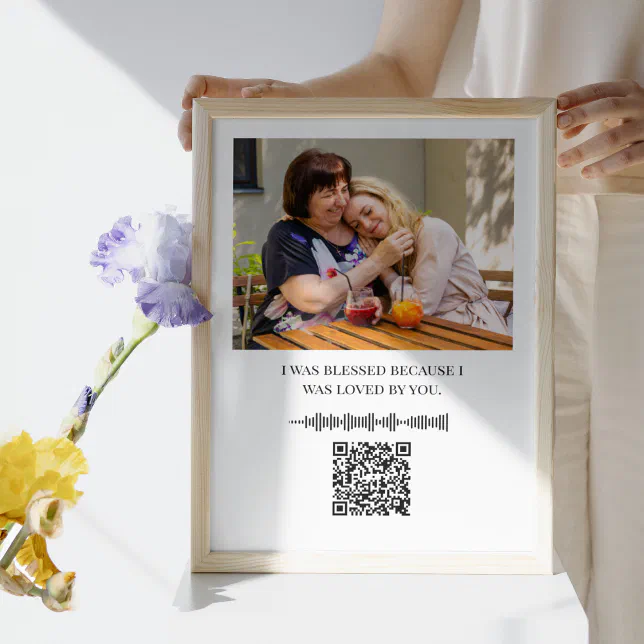 Personalized Soundwave Art Qr Code Family Image Poster | Zazzle
