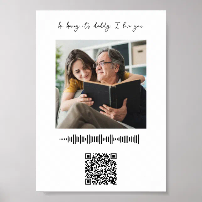 Personalized Soundwave Art Qr Code Family Image Poster | Zazzle