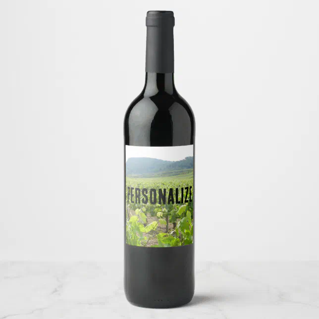 Personalized Spanish Rolling Hills and Vines Wine Label | Zazzle