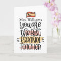 Personalized Spanish Teacher Thank You Card | Zazzle