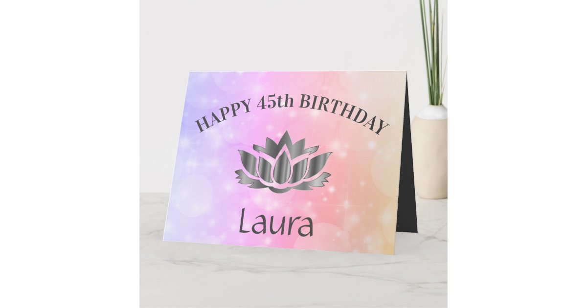 Personalized Sparkly 45th Birthday Card | Zazzle