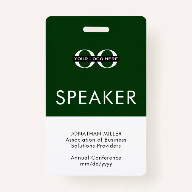Personalized Speaker Badge Custom Text Logo | Zazzle